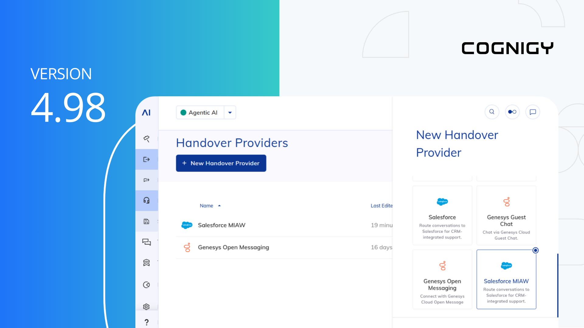 Salesforce MIAW Native Integration and More with Cognigy.AI v4.98